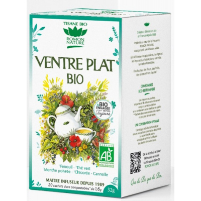 Romon Nature Tisane Ventre plat bio 20 sachets infusion ballonnements Les copines bio
