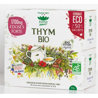 Romon Nature Tisane Thym Bio 50 sachets infusion de thym du sud Les copines bio